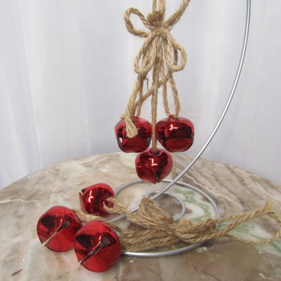 Holiday | 2 Red Jingle Bells Cluster On Jute Rope | Poshmark